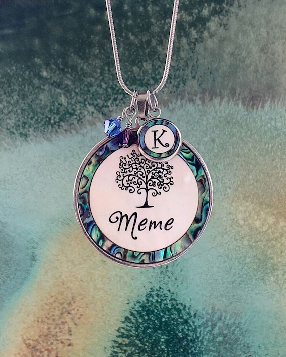 Meme Necklace Mother of Pearl & Abalone Shell | Etsy
