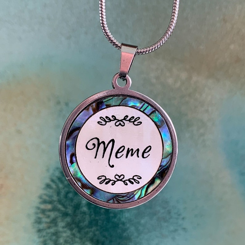 Meme Necklace Mother of Pearl & Abalone Shell - Etsy