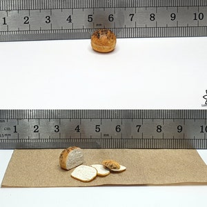 Half Scale Scale 1:24 Dollhouse Miniature Breads Whole Sliced Bakery ...