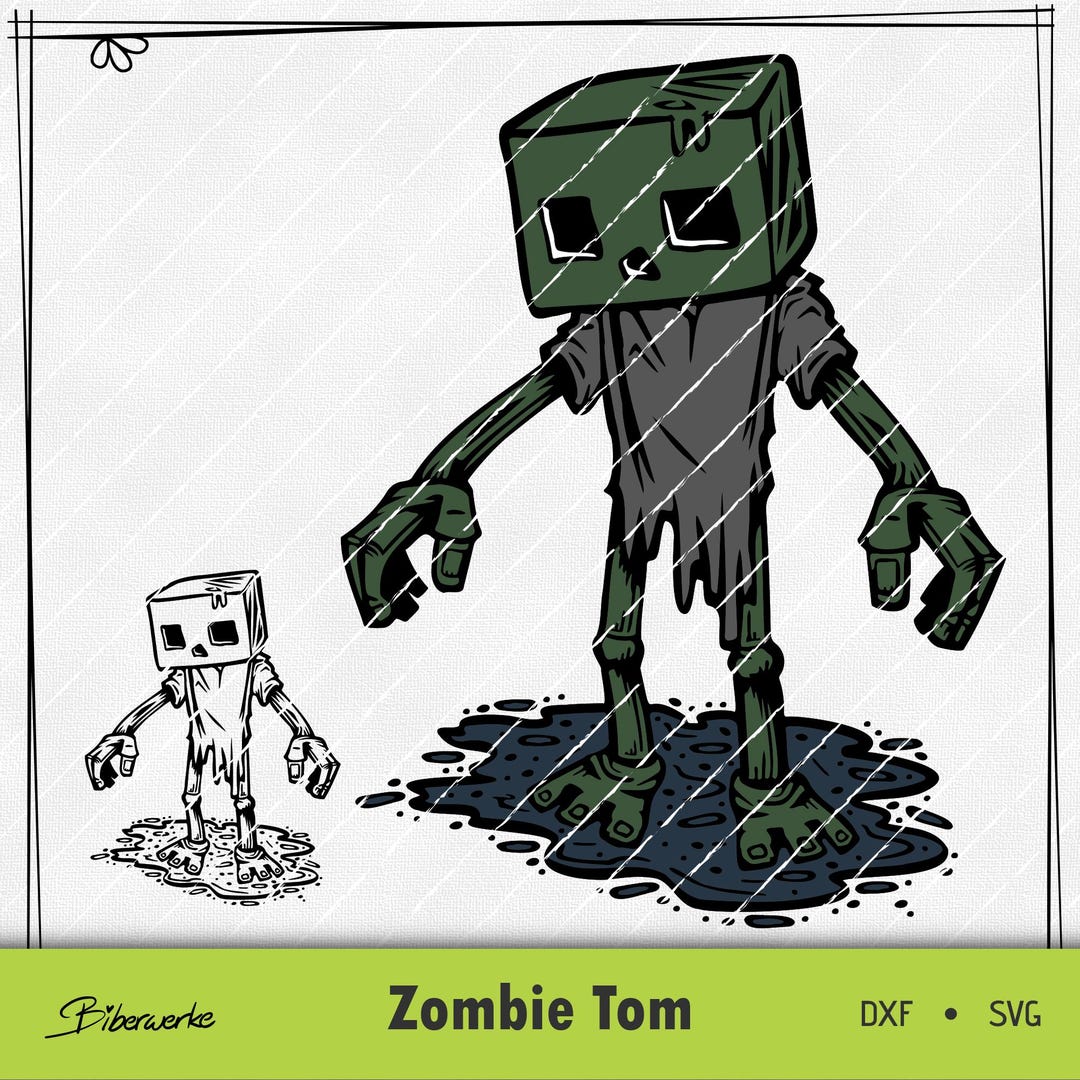 Zombie Monster Tom SVG DXF - for Cutting Laser Engraving Sublimation ...