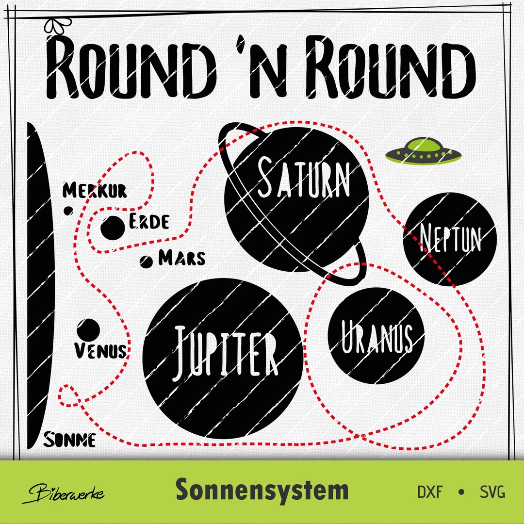 Solar System SVG DXF Colored for Cutting Laser Engraving Sublimation ...