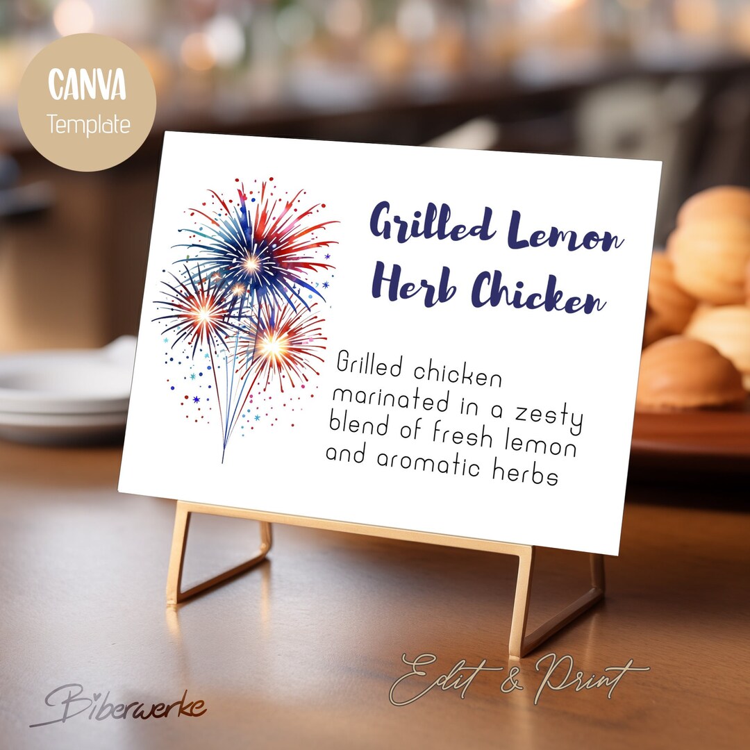 Watercolor New Years Buffet Cards Template With Fireworks. - Etsy