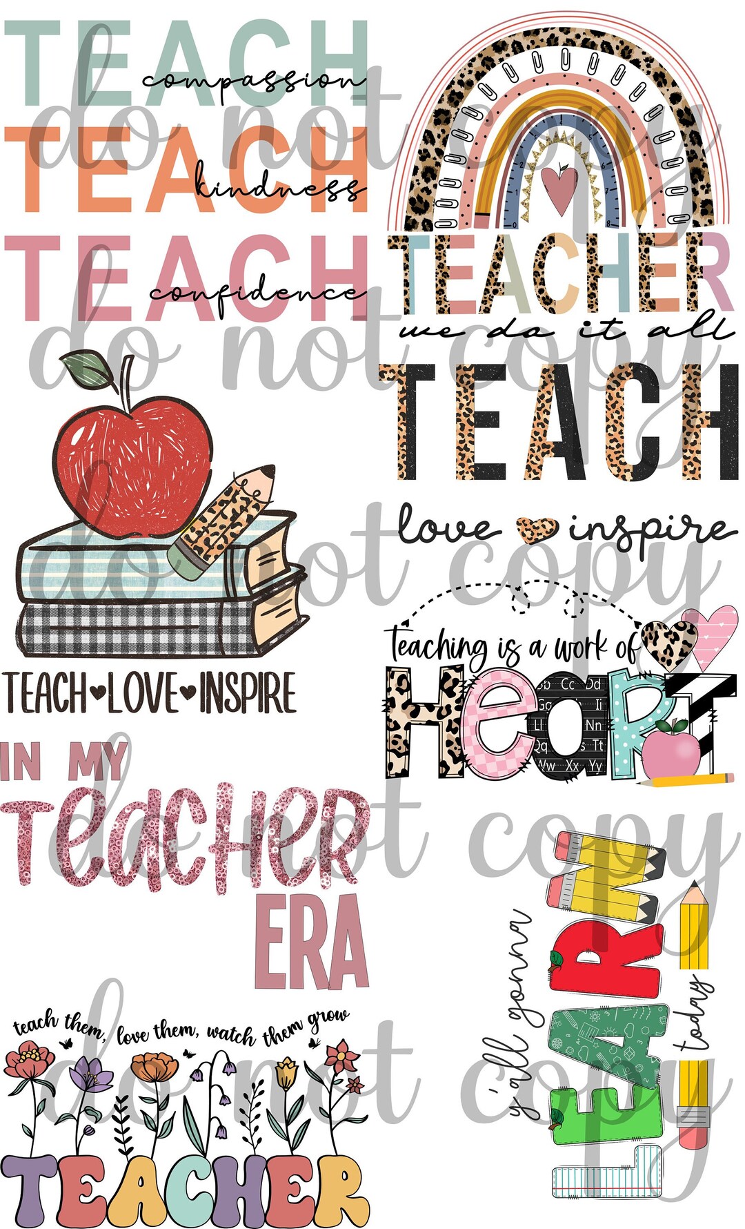 Teacher DTF Transfer -pre-made Sheet - Etsy