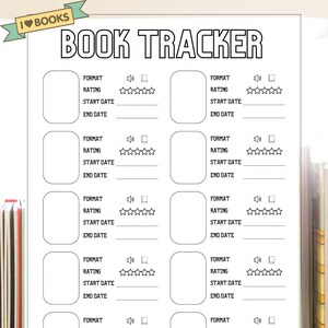 Book Tracker, Goal Tracker, Reading Log, Bookshelf Printable - Etsy