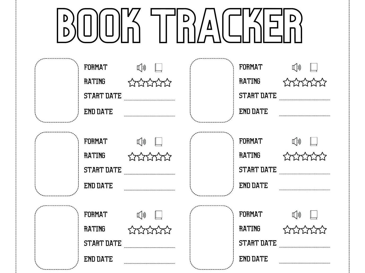 Book Tracker, Goal Tracker, Reading Log, Bookshelf Printable - Etsy