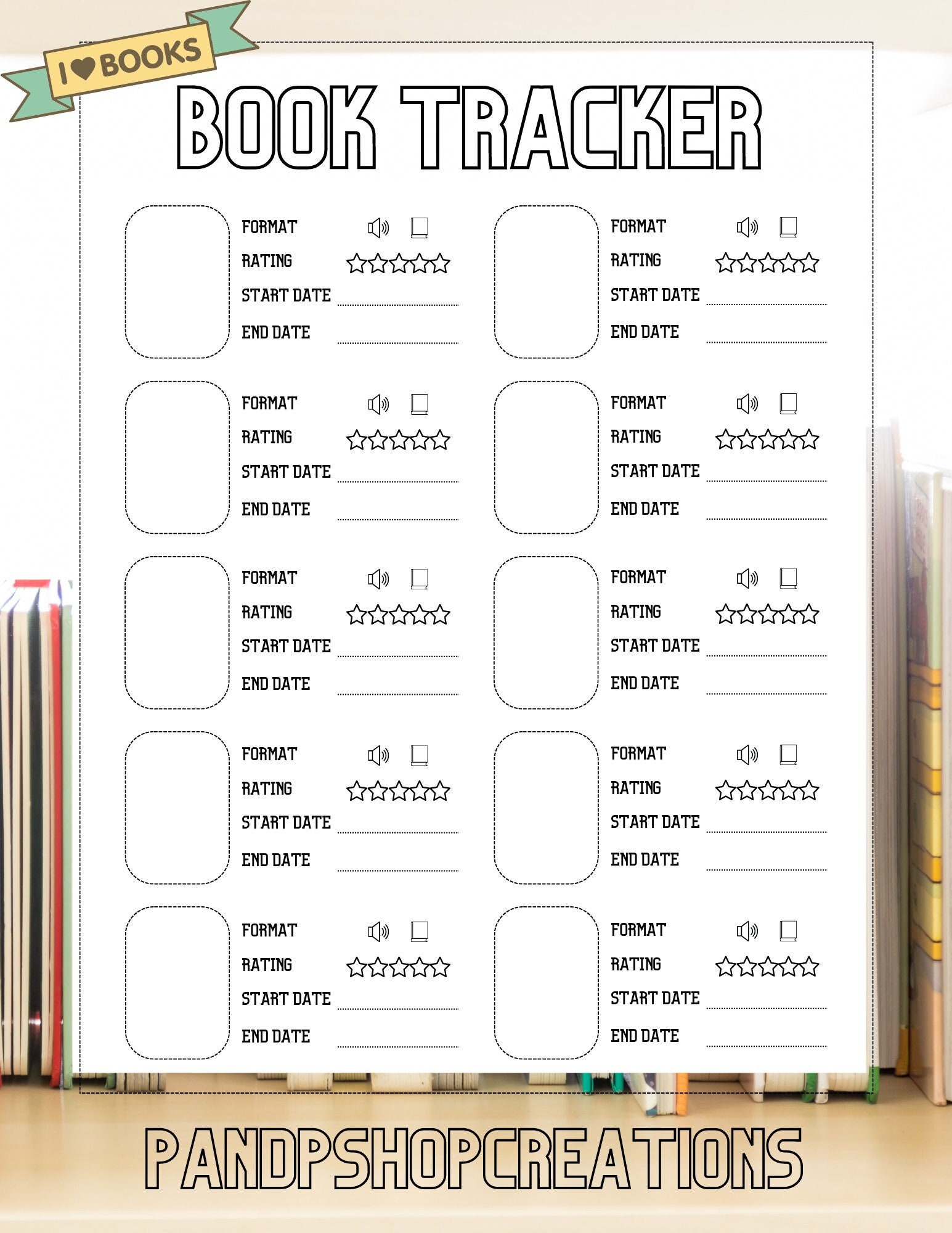 Book Tracker, Goal Tracker, Reading Log, Bookshelf Printable - Etsy