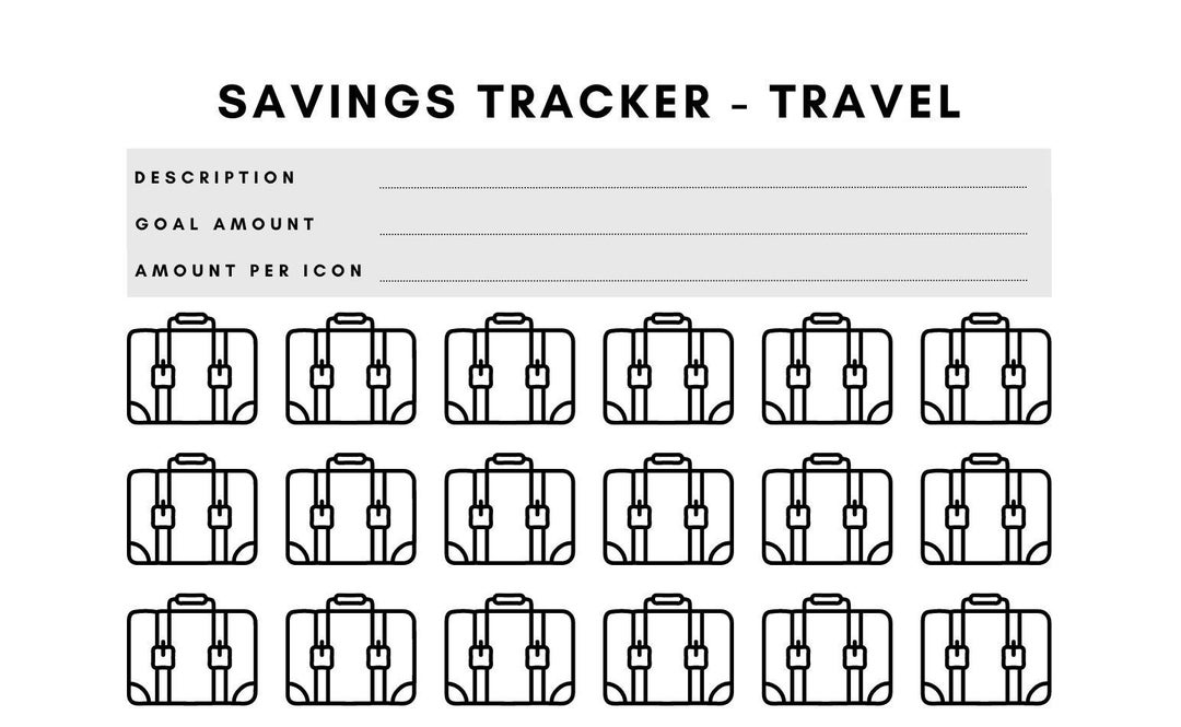 Travel Savings Tracker, Goal Tracker, Budget Page, Budget Planner ...