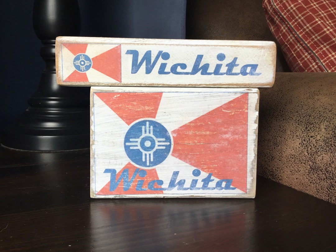 Wichita Kansas Flag City Pride Wood Block Decoration Gift - Etsy