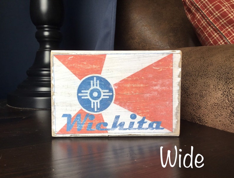 Wichita Kansas Flag City Pride Wood Block Decoration Gift - Etsy