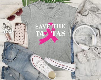 My Daughter is a Badass womens Pink Ribbon Breast Cancer V-neck Tee - Etsy