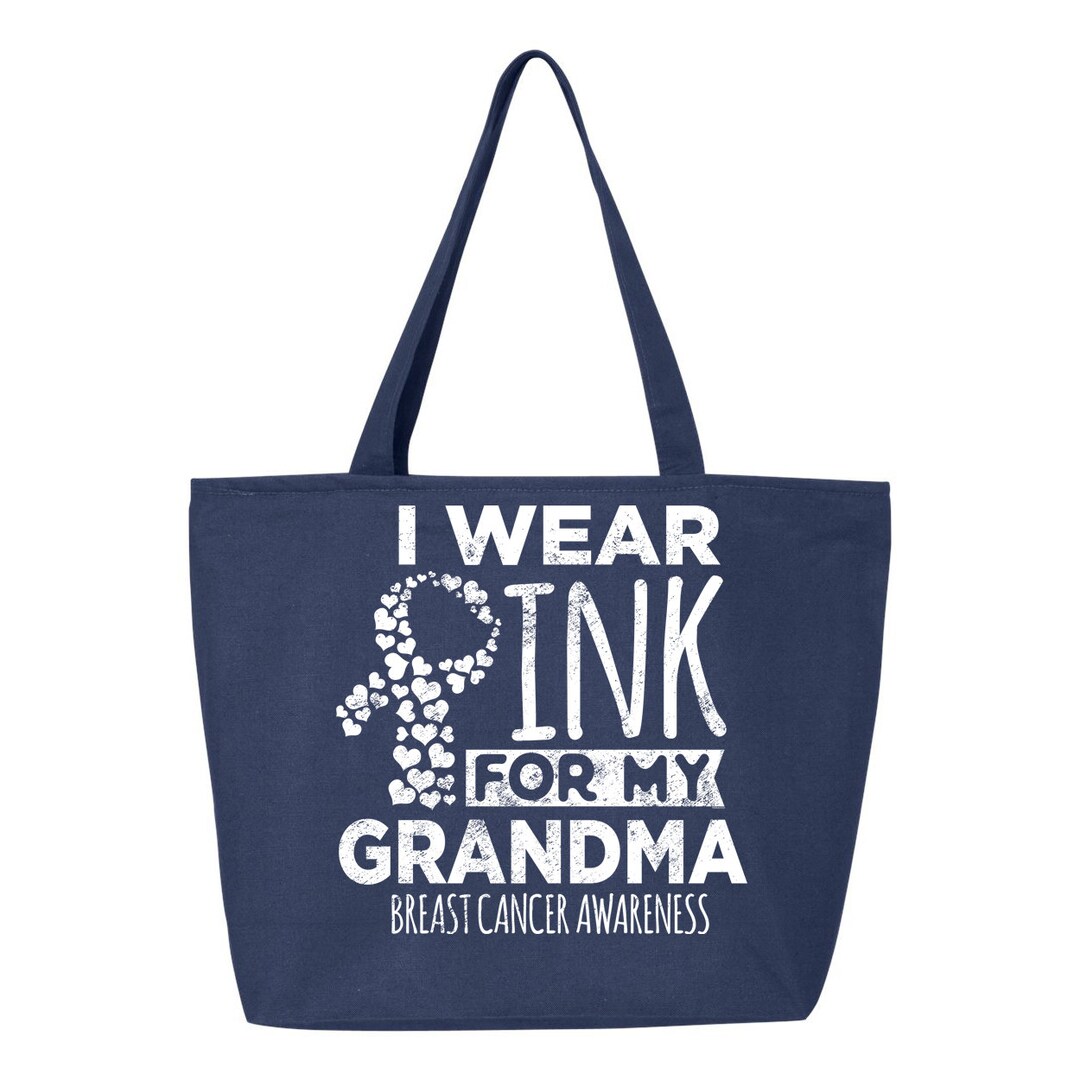 Pink Ribbon Tote Bag: Breast Cancer Awareness, Grandma Gift - Etsy