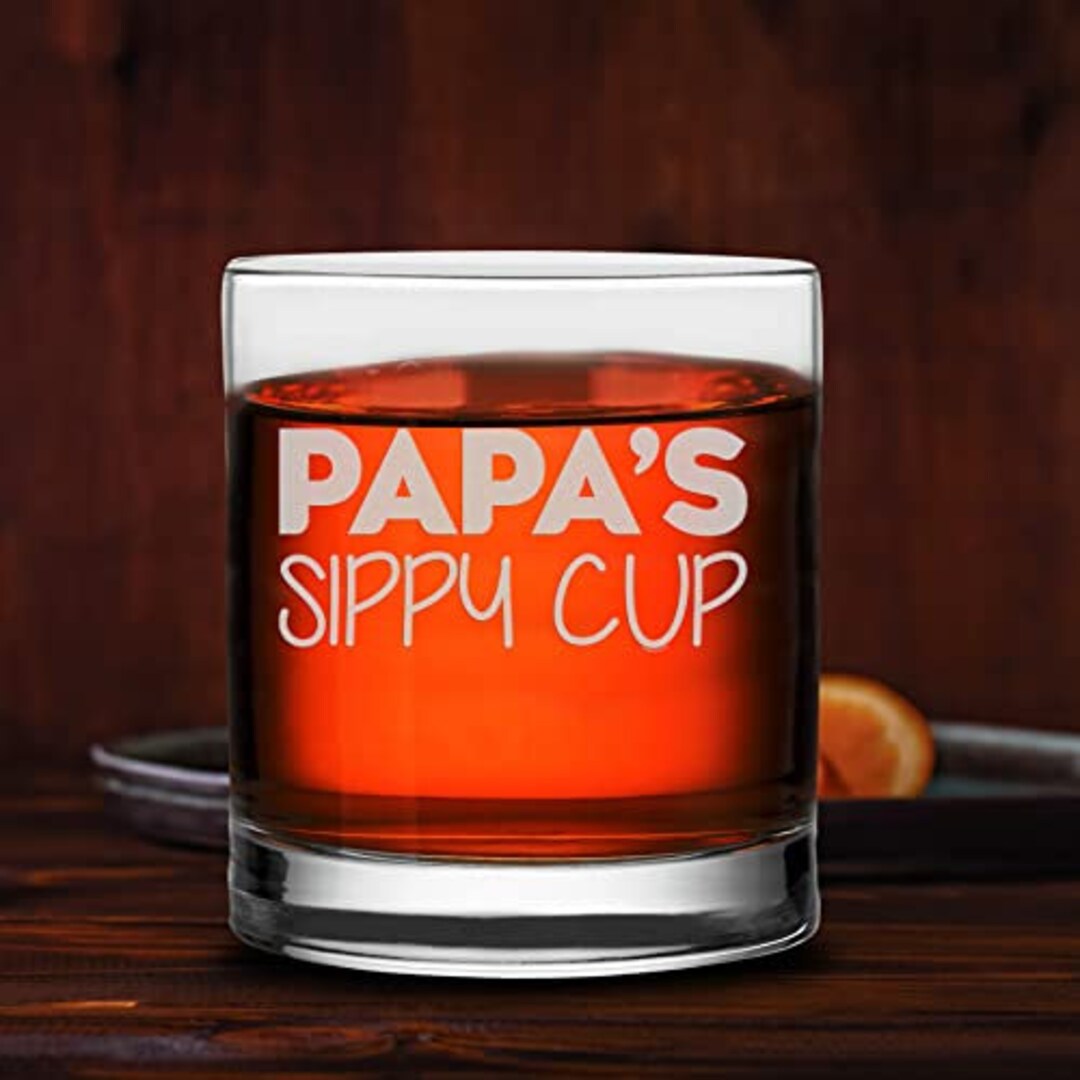 Veracco Papa's Sippy Cup Whiskey Glass Dads Cool Legend Gag First ...