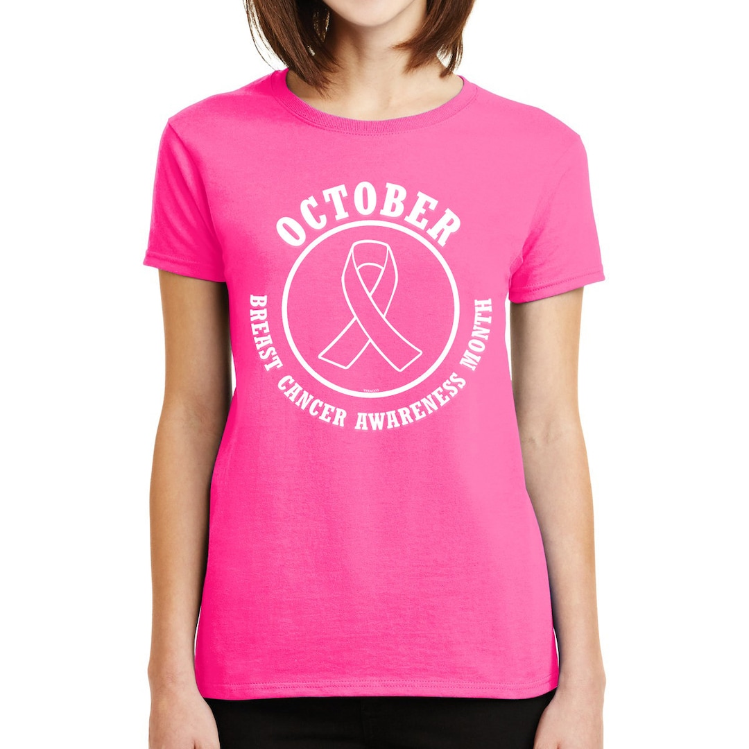 October Breast Cancer Awareness Month Gifts Women Men T-shirt for Mom ...