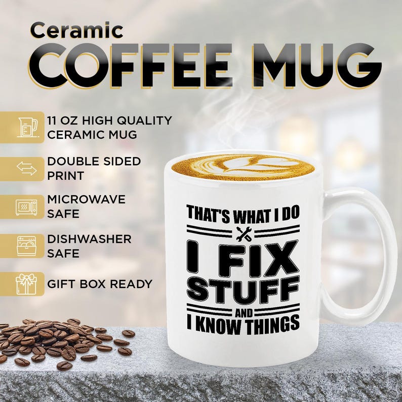I Fix Stuff Mug: Mechanic, Dad, Handyman Gift - Etsy