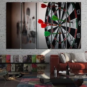 Darts Poster on Canvas for Wall Decor, Darts Wall Art, Game Room ...