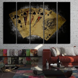 Poker Wall Art Canvas Set Contemporary Wall Art Living Room Decor Game ...