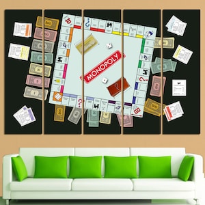 Monopoly Wall art Game Room decor Monopoly canvas Office | Etsy