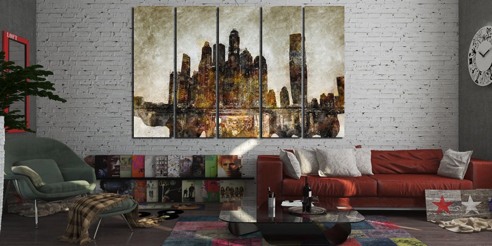 Dubai wall art Contemporary abstract wall decor Watercolor | Etsy