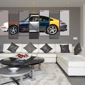 Porsche Wall Art. 911 Canvas Set. Living Room Decor. Porsche Poster ...