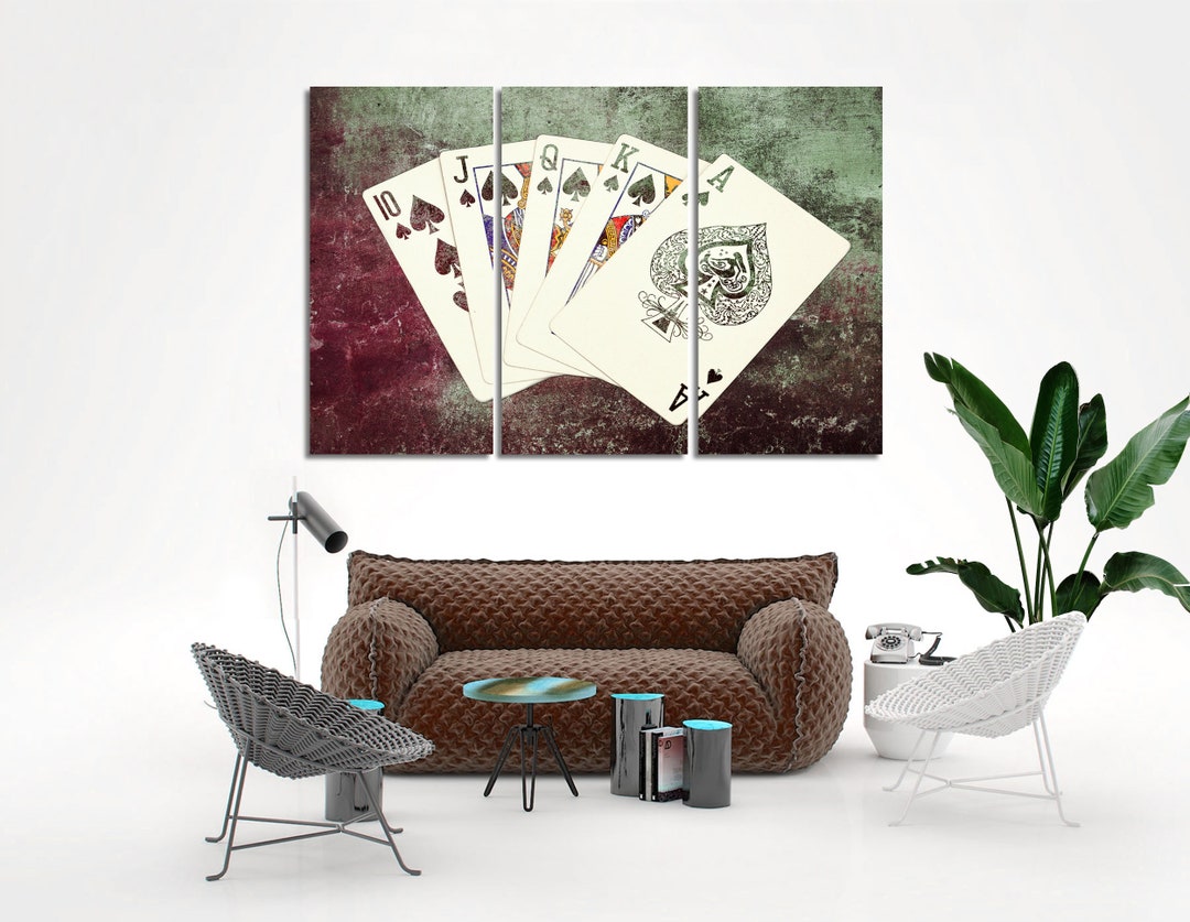 Poker Wall Art Canvas Set, Game Room Wall Art, Casino Wall Decor ...