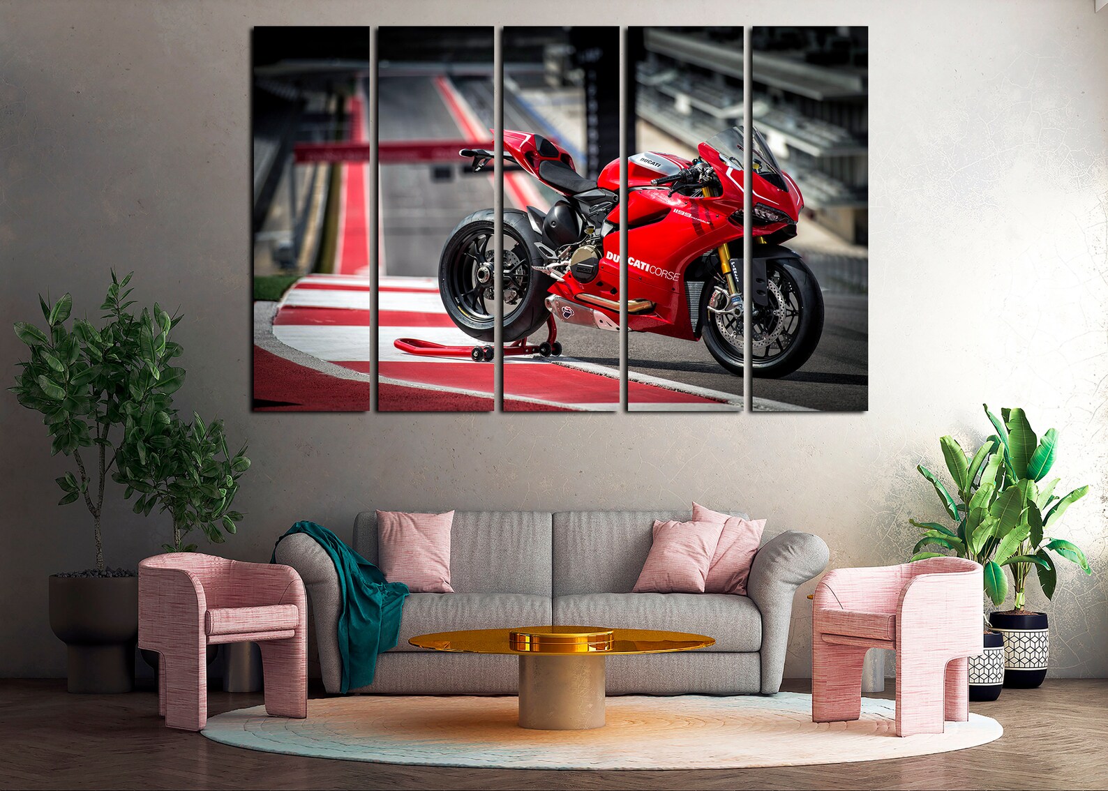 Red Ducati R020 Performance Wall Art Canvas Set Ducati R 020 Art Prints ...