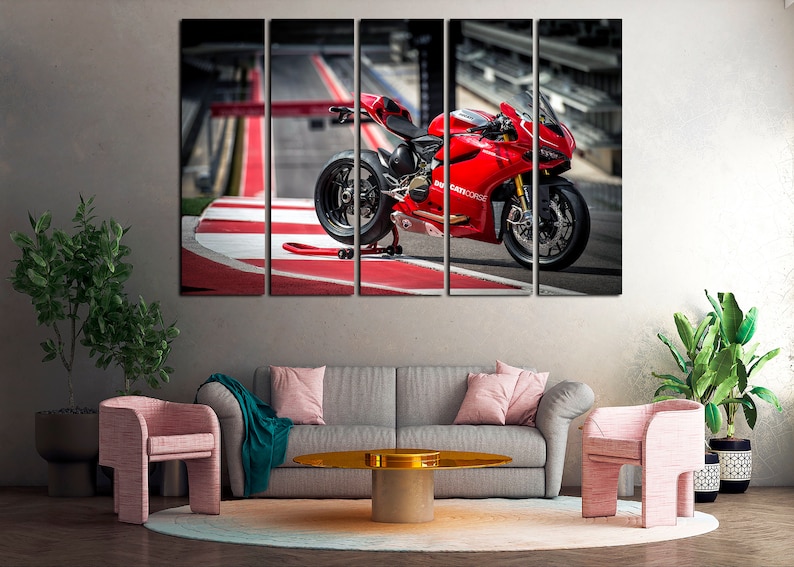 Red Ducati R020 Performance Wall Art Canvas Set Ducati R 020 Art Prints ...