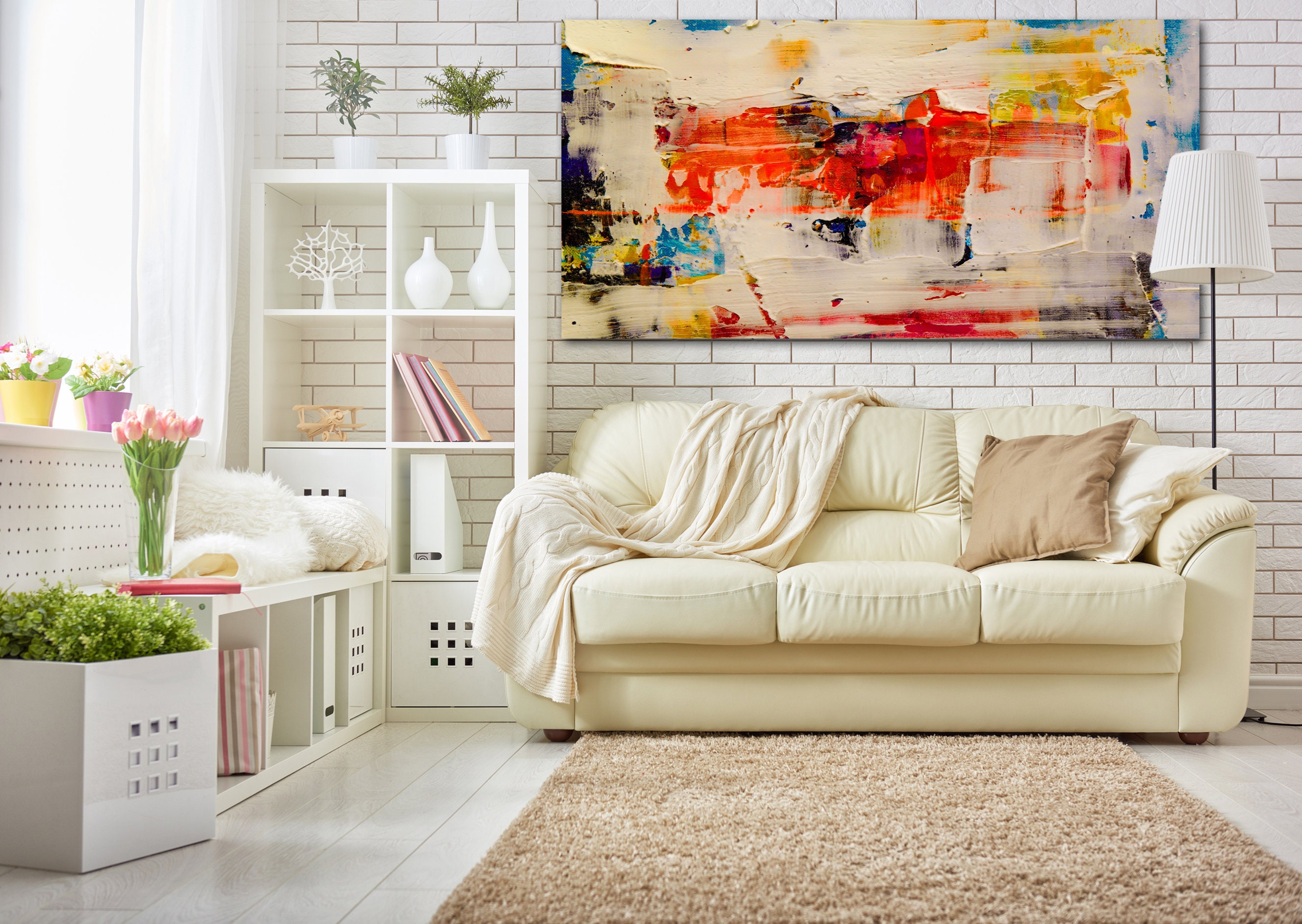 Contemporary Abstract Wall Art Colorful Canvas Print | Etsy