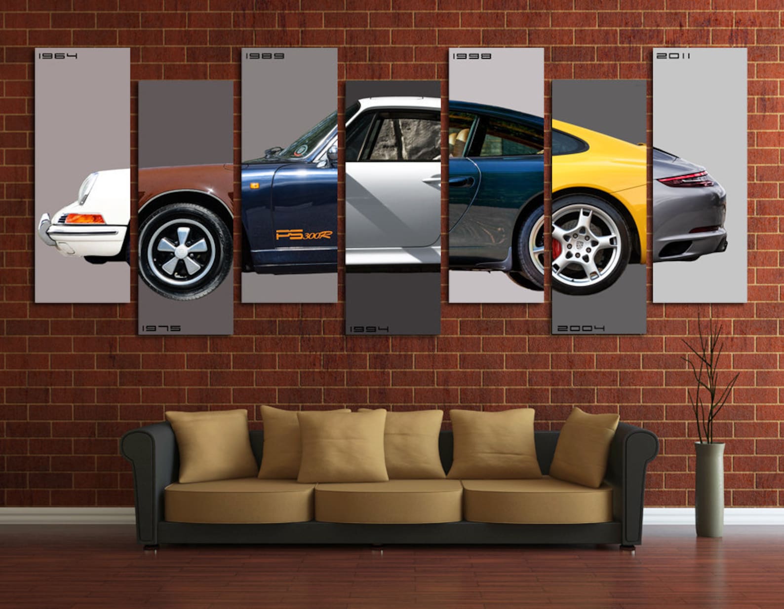 Porsche Wall Art. 911 Canvas Set. Living Room Decor. Porsche Poster ...