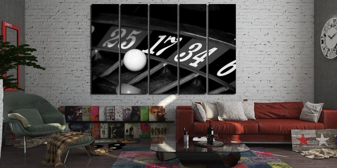 Roulette Wall Art Canvas Set. Game Room Wall Decor. Casino Decoration ...
