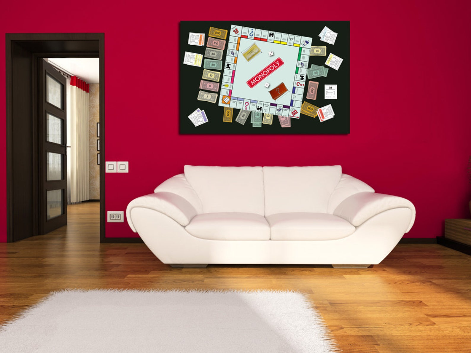 Monopoly Wall art Game Room decor Monopoly canvas Office | Etsy