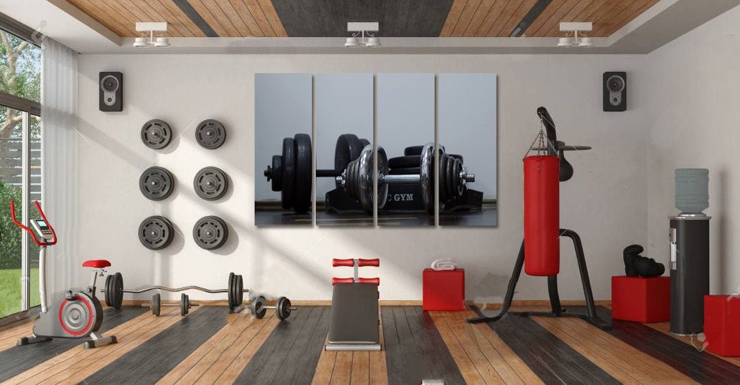 Gym Wall Art Canvas Set. Home Gym Poster. Motivation Wall Decor ...