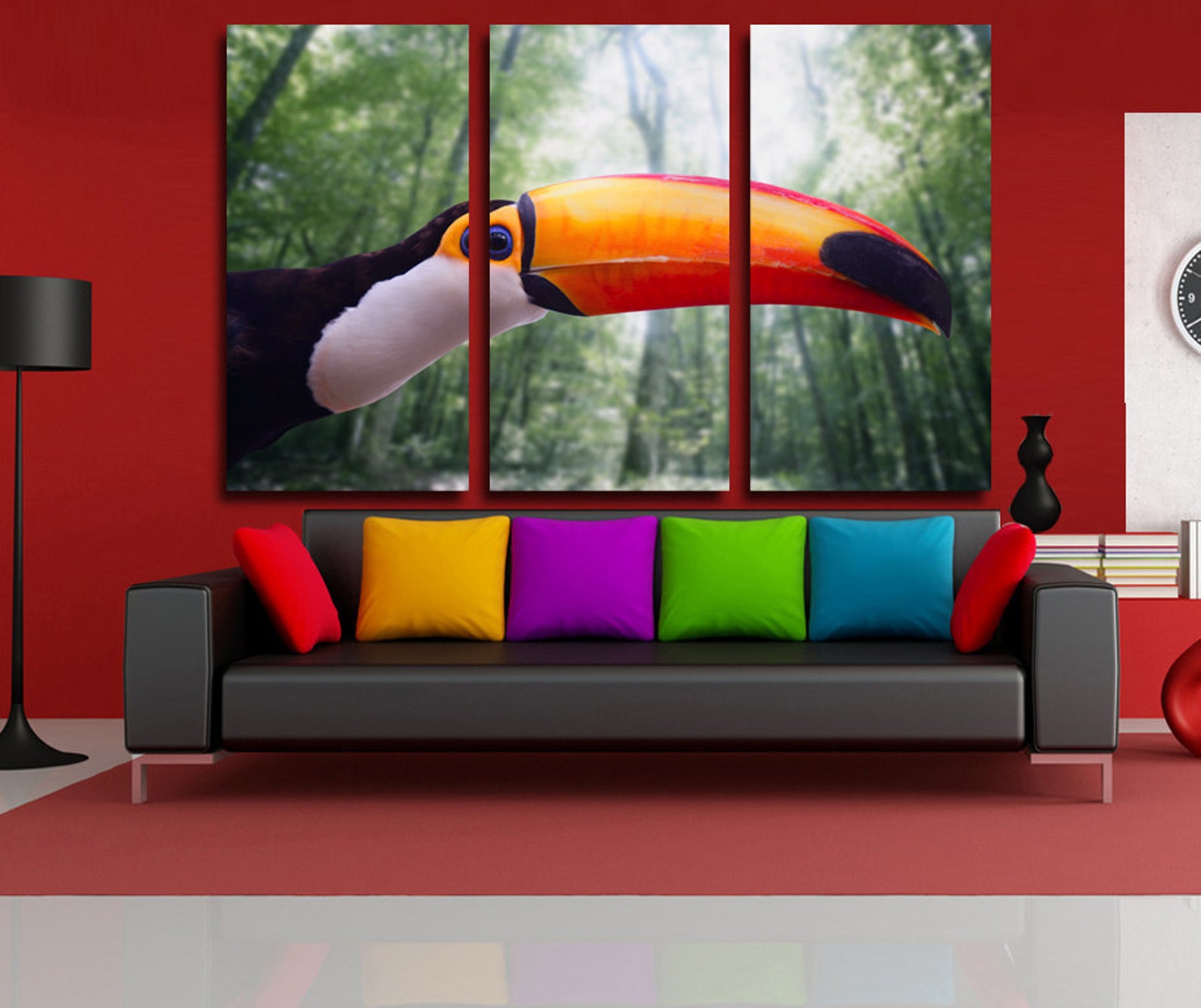 Toucan Wall Art Canvas Set for Wall Decoration - Colorful Print on ...
