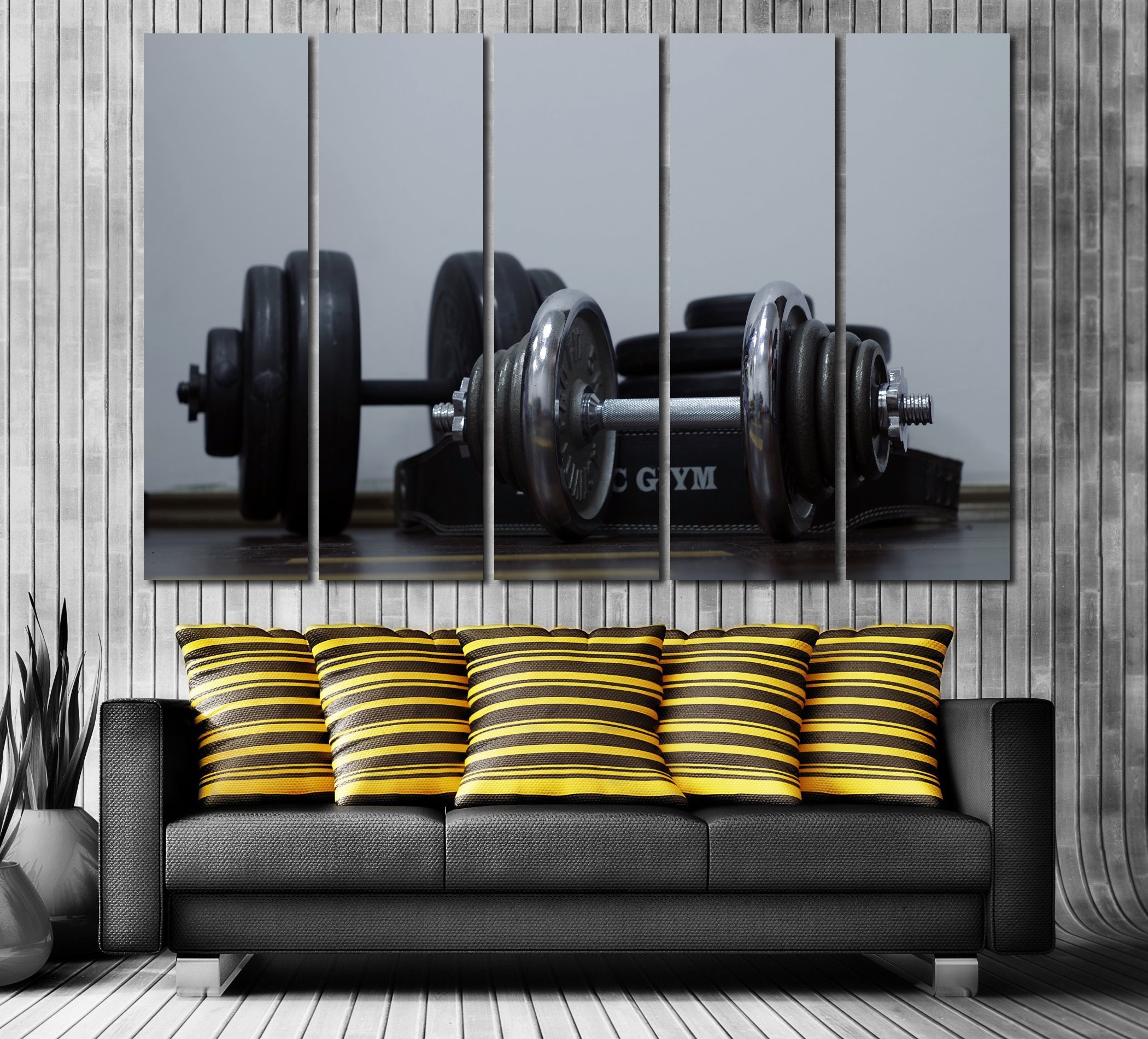 Gym wall art canvas set. Home gym poster. Motivation wall | Etsy