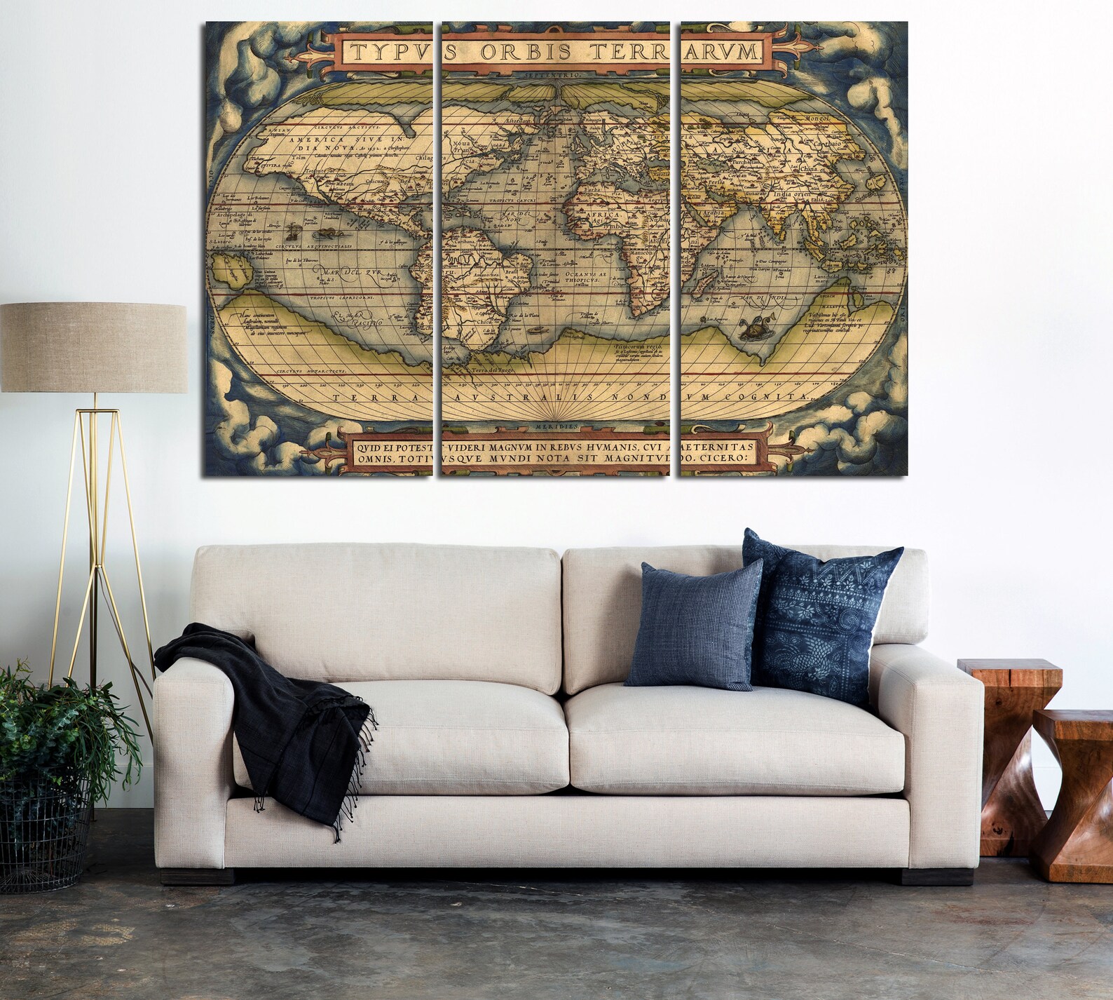 Vintage world map wall art canvas set. Antique world map wall | Etsy