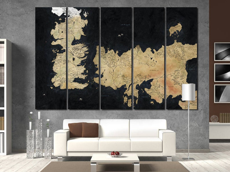 GOT Map Canvas Set for Wall Decor. Living Room Office - Etsy