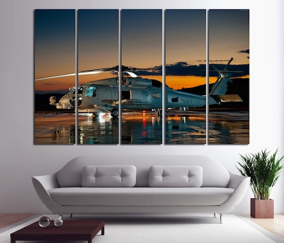 Helicopter Wall Art Canvas Set for Decoration. Aviation Art. - Etsy