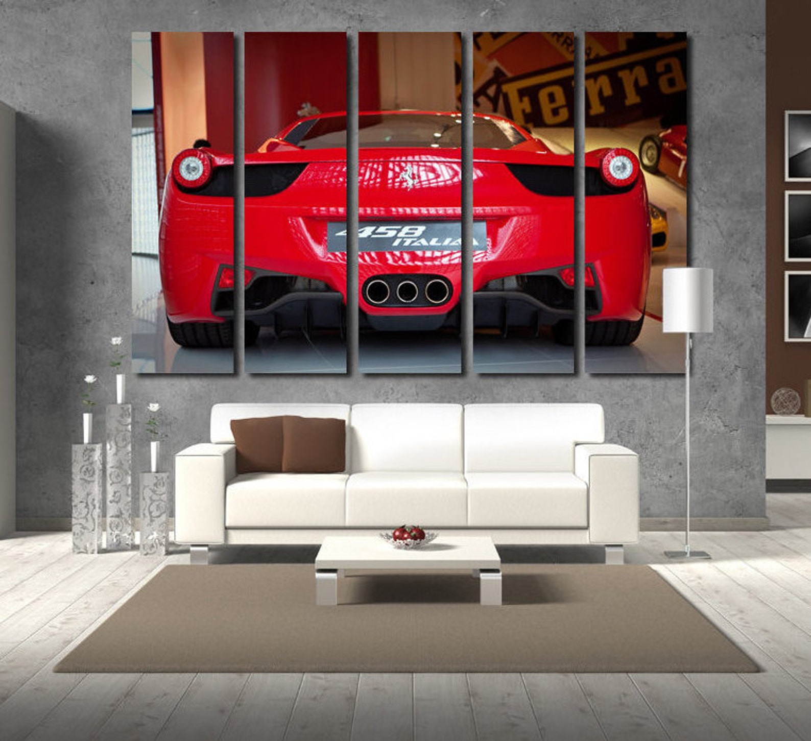 Ferrari wall art Living room decor Ferrari 458 photo | Etsy