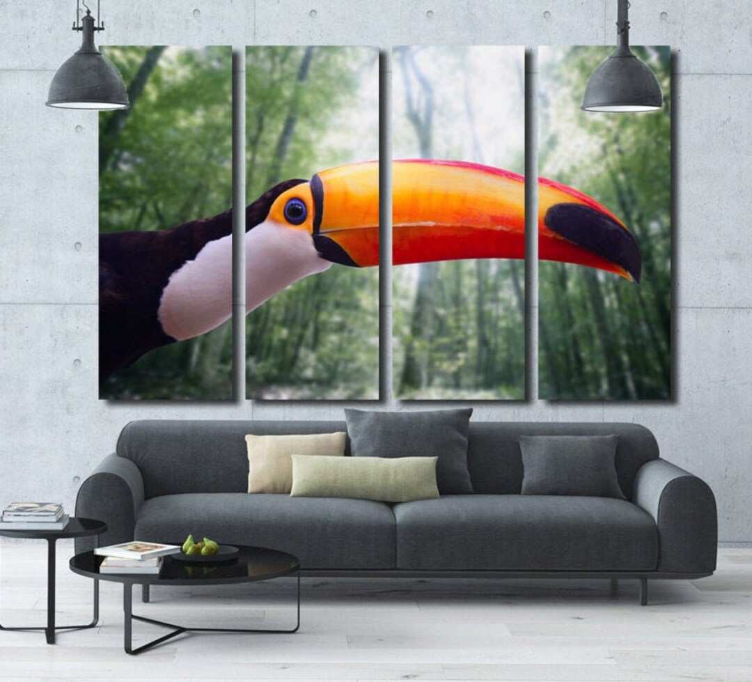 Toucan Wall Art Canvas Set for Wall Decoration. Colorful Print on ...