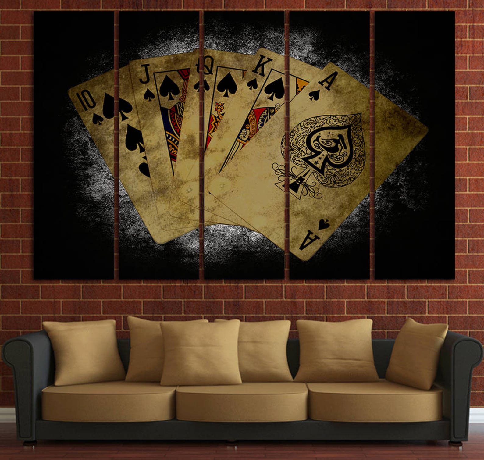 Poker Wall Art Canvas Set Contemporary Wall Art Living Room | Etsy