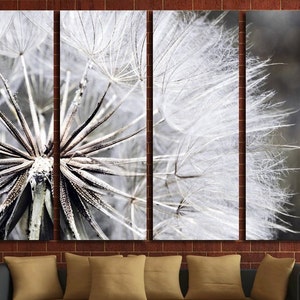 Dandelion Wall Art Canvas Set. Cool Picture Made in Black and White ...