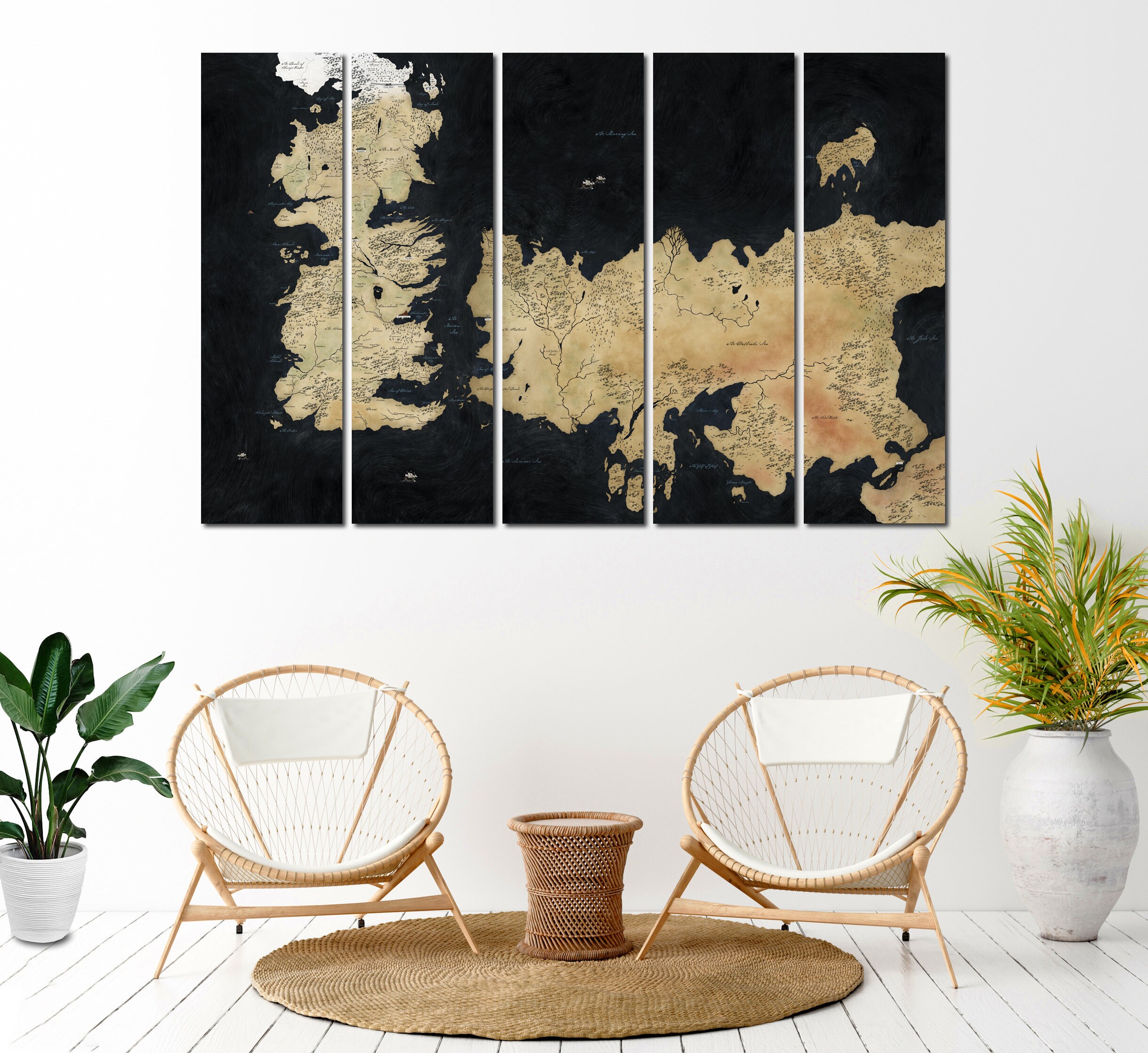 GOT Map Canvas Set for Wall Decor. Living Room Office | Etsy