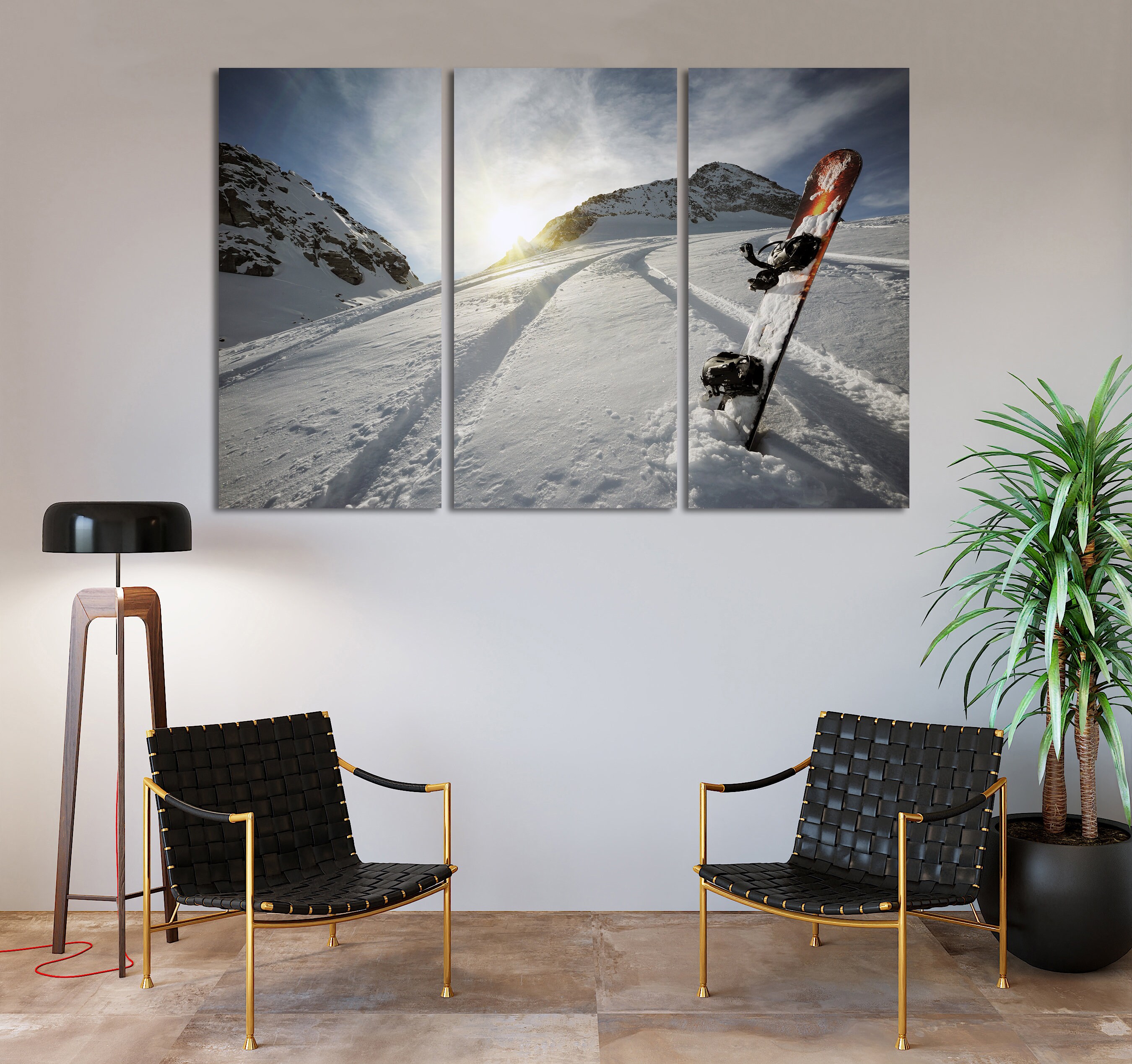 Snowboard Wall Art Canvas Set. Extreme Sport Canvas Set. Mountain Wall ...