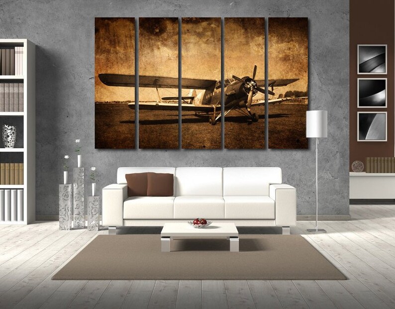 Vintage Airplane Wall Art Canvas Set. Aviation Art. Aircraft Wall Decor ...