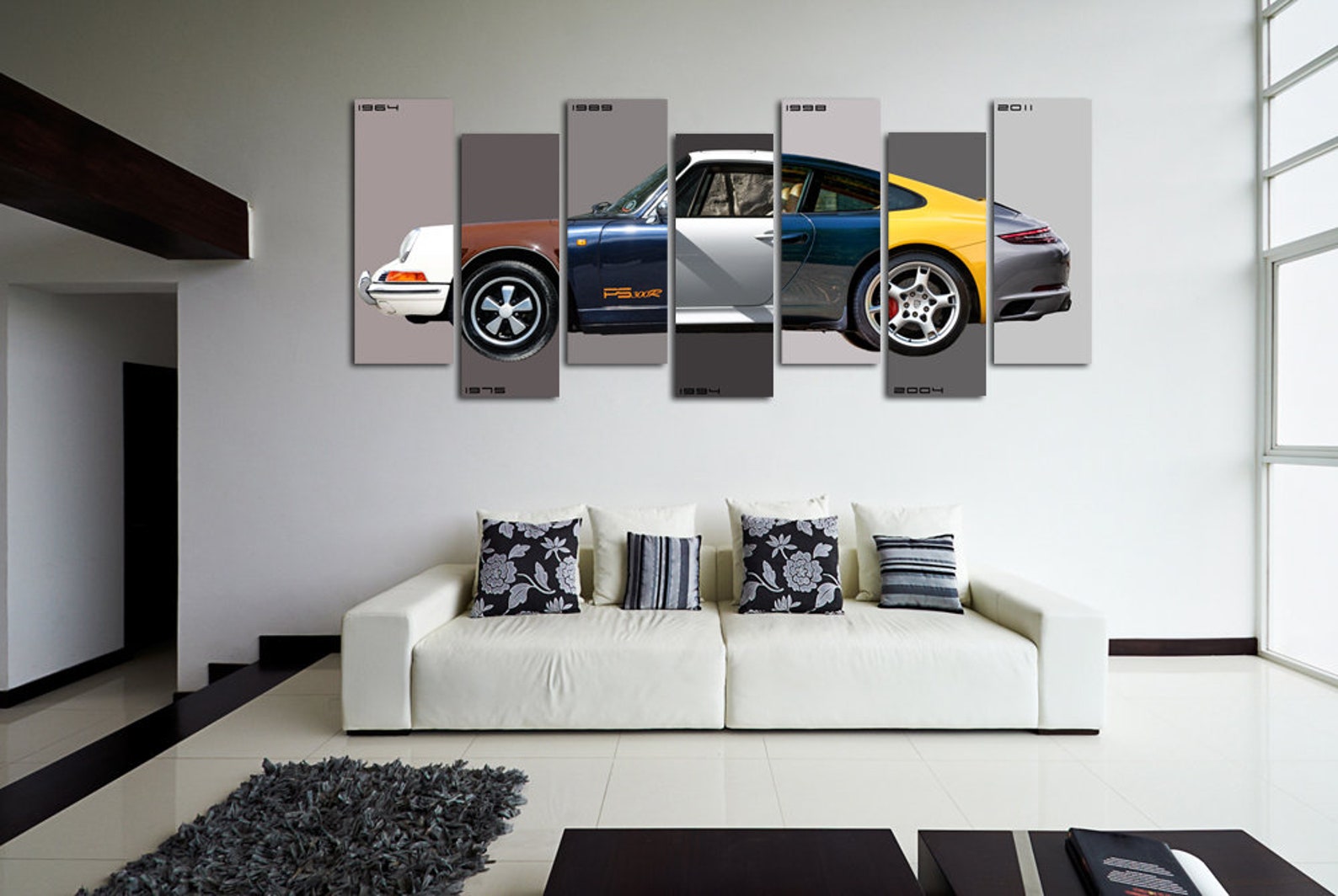 Porsche Wall Art. 911 Canvas Set. Living Room Decor. Porsche Poster ...