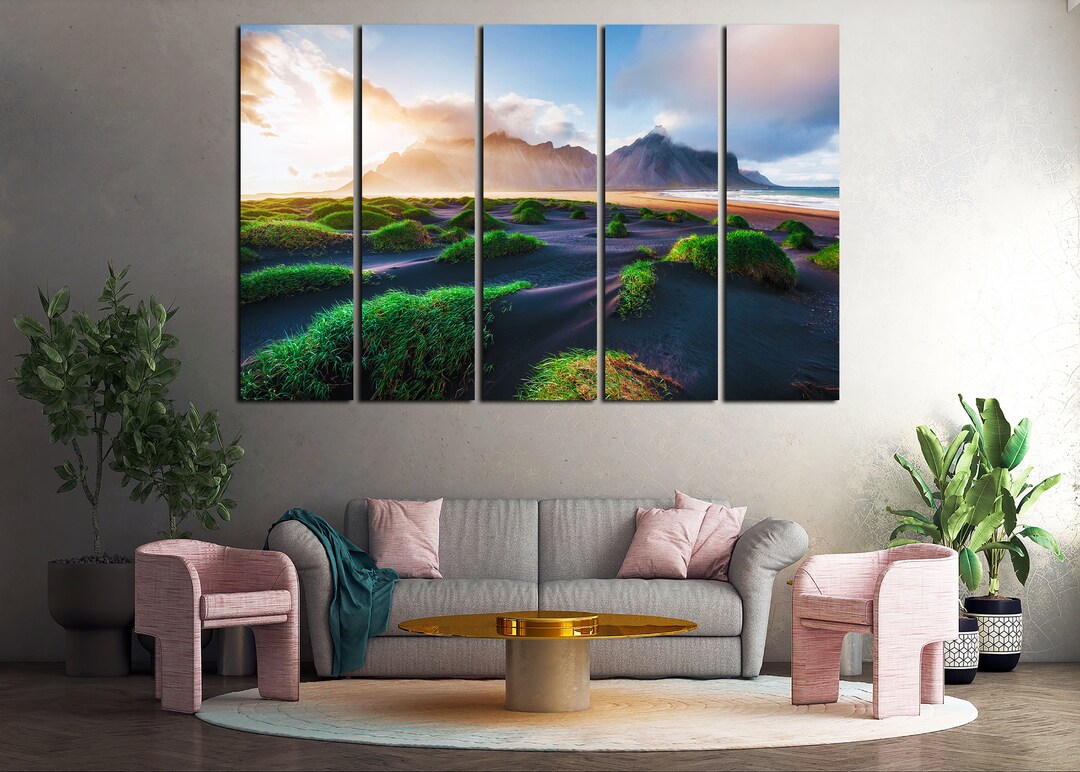 Iceland Nature Wall Art. Cold North Beach Wall Decor. Iceland Colorful ...