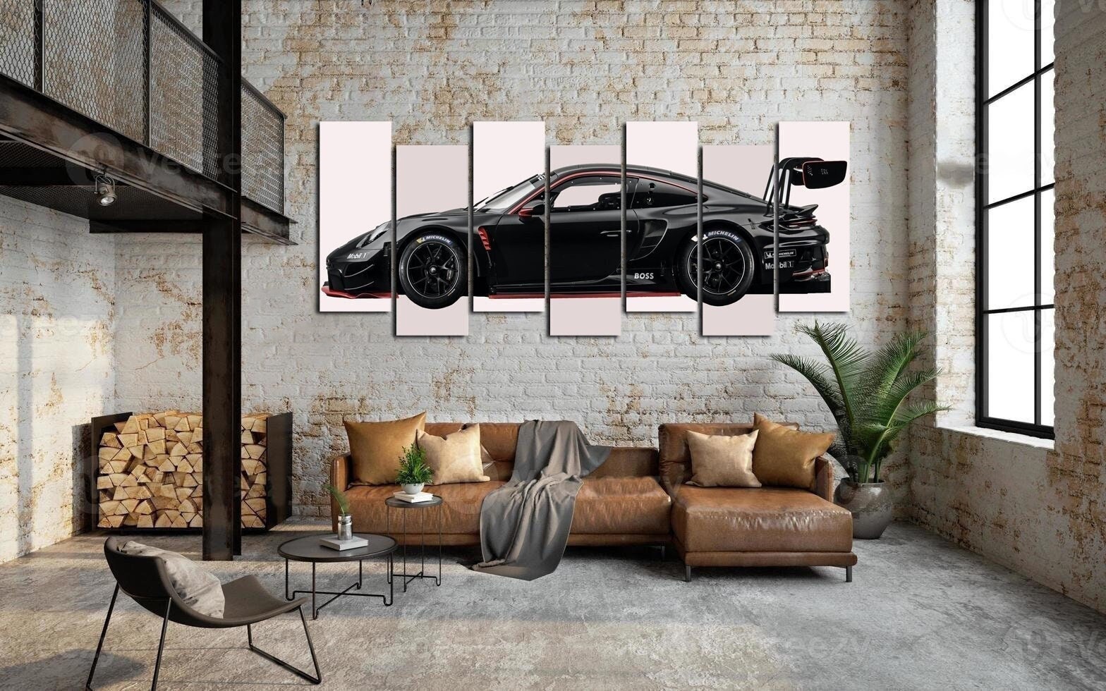Black Porsche 911 Printed on Canvas for Wall Decoration, 911 992 Canvas ...