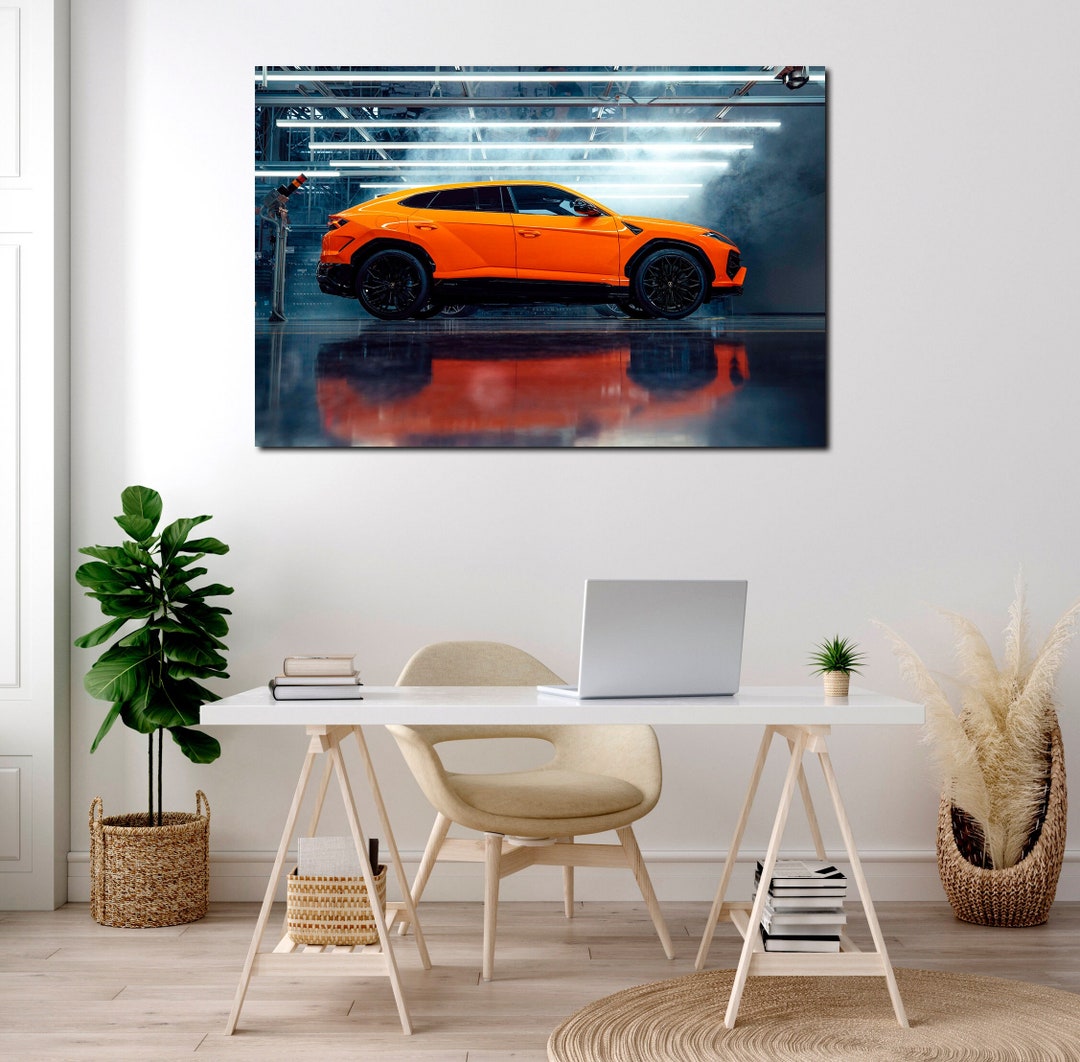 Orange Urus Wall Art Lamborghini Wall Decor Office Wall Decor Gift for ...