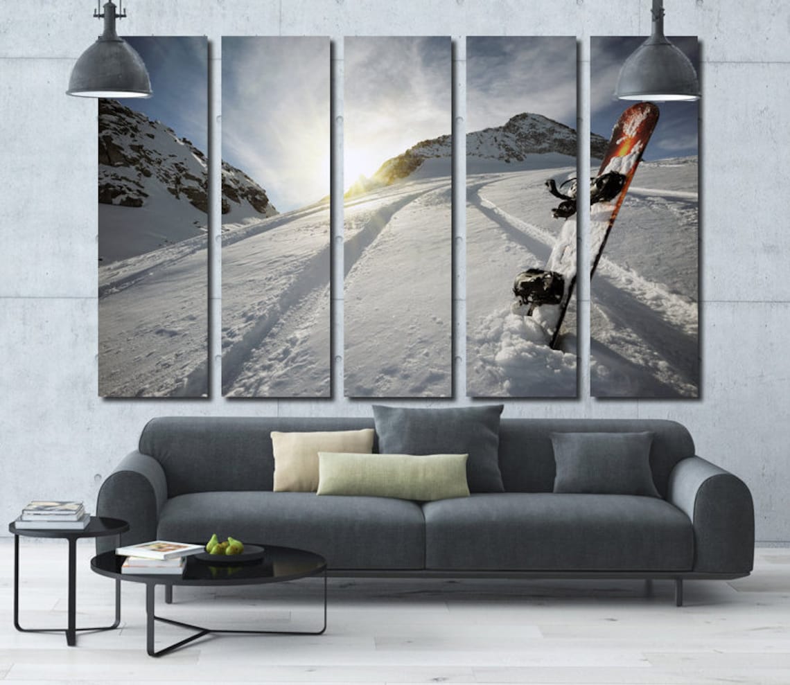 Snowboard Wall Art Canvas Set. Extreme Sport Canvas Set. Mountain Wall ...