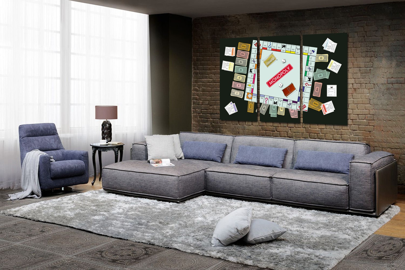 Monopoly Wall art Game Room decor Monopoly canvas Office | Etsy