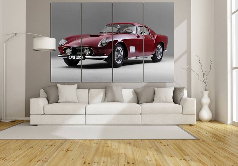 Ferrari wall art Living room decor Vintage photo Retro | Etsy